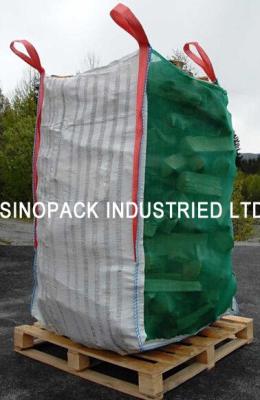 China Tall Red Firewood Ventilated Mesh FIBC Bulk Bag With Corner Loops 2202 Lbs for sale