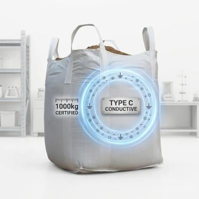 China Bulk Chemical Raw Material Transportation Bag 1000kg Conductive Static Protection Type C for Catalyst Powder for sale