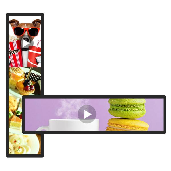 23.1inch Wall Mounted Stretched Bar Lcd Monitor Supermarket Shelf Wide Lcd Display Strips