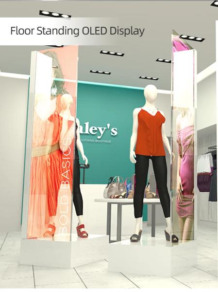 49Inches Transparent OLED Signage Display No Touchscreen 200 Watts Power Consumption