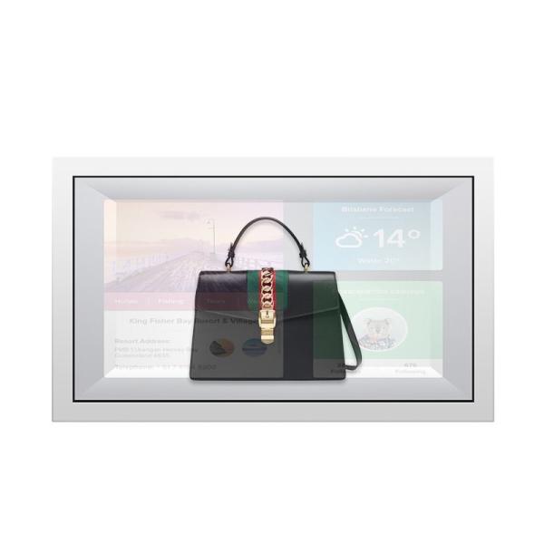 16 9 Display Ratio Montaggio a parete Vitrina LCD trasparente PCAP toccabile con software CMS