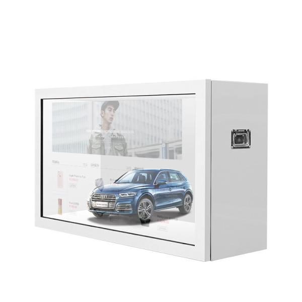 16 9 Display Ratio Montaggio a parete Vitrina LCD trasparente PCAP toccabile con software CMS