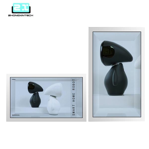 16 9 Display Ratio Montaggio a parete Vitrina LCD trasparente PCAP toccabile con software CMS