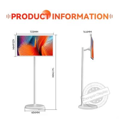 China Kitchen Wireless Wifi Rollable Touch Screen Smart Stand TV Android Follow By Me LED TV 32 Inch for sale