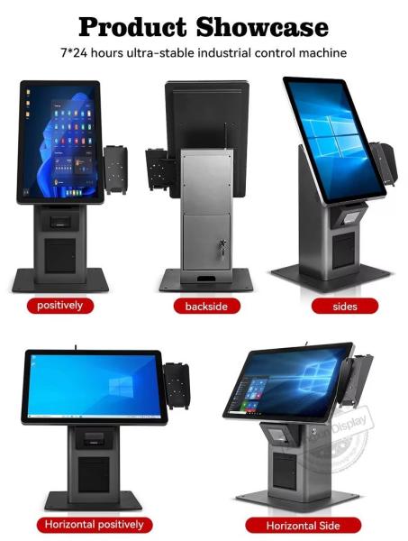 Quality Commercial Standing Android Fast Food Restaurant Touch Screen Kiosk With Pos for sale