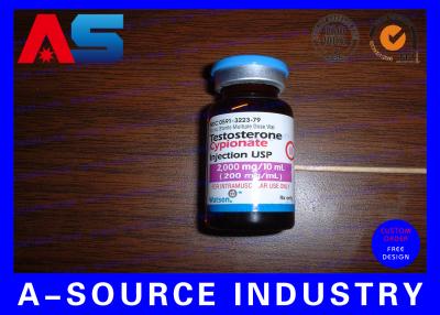 China Bodybuilding Cypionate 200mg Pill Bottle Label With Laser Hologram Printing glass vial labels for sale