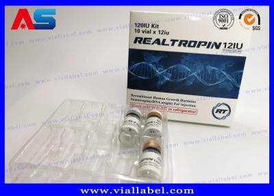 China Somatropina Hcg Packaging Paper Injection Vial Box With Label FOR BODYBUILDING SUPPLEMENTS for sale