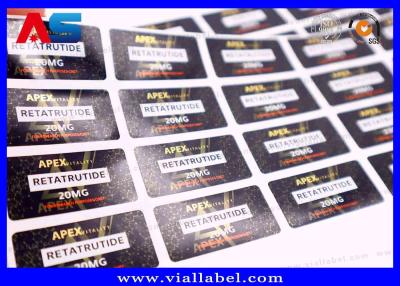 China Strong Adhesive Customized Peptide Vial Label with Injection Oils Stickers For Retatrutide for sale