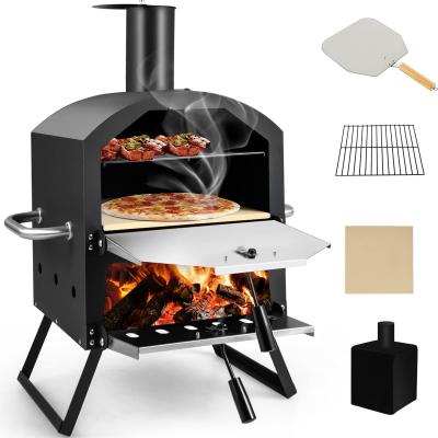 Cina Copertura impermeabile inclusa 2 strati Forno a legna per pizza con 30*30*1,0 cm di pietra da pizza in vendita