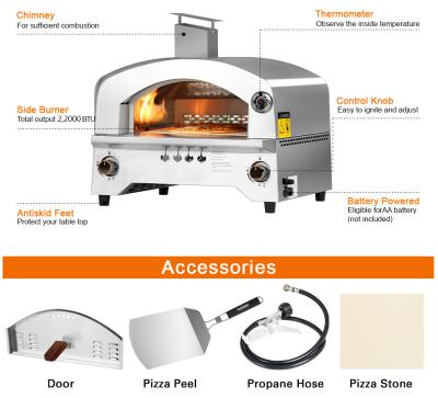 Cina Pizza maker da 12 pollici con forno a gas propano in acciaio inossidabile in vendita