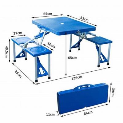 China General Outdoor Portable 4 Seats Camp Suitcase Folding Picnic Table for Courtyard Good for sale