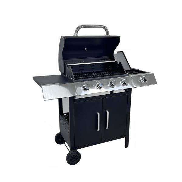Quality Outdoor Barbeque Gas Grills with Stainless Steel Side Table Custom Black 4 1 for sale
