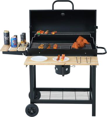 Cina Barbecue all'aperto Fumatore di carbone a doppio strato personalizzato Trolley Grill Ripiano anteriore 61*23cm in vendita