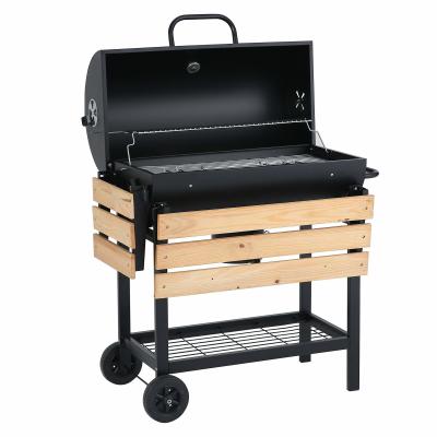 Cina Barbecue all'aperto Fumatore di carbone a doppio strato personalizzato Trolley Grill Ripiano anteriore 61*23cm in vendita