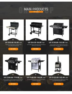 China Trolley en zijdebrander inclusief zwart 6 brander 70000Btu Buiten gas roker BBQ grill Te koop