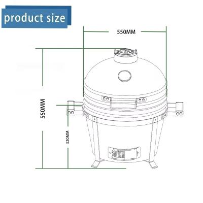Cina 15-24 pollici pellet fumatore barbecue carbone kebab uova verdi griglia BBQ griglia in ceramica Kamado in vendita