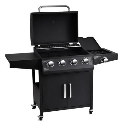 Cina 5 bruciatori griglia a gas macchina da barbecue commerciale all'aperto con carrello e rete di riscaldamento in vendita