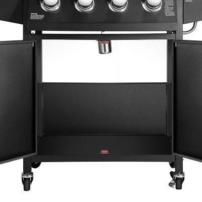 Cina 5 bruciatori griglia a gas macchina da barbecue commerciale all'aperto con carrello e rete di riscaldamento in vendita