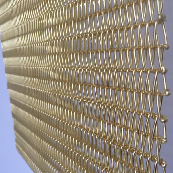 Architectural Round Wire Spiral Link Mesh , Decorative Woven Mesh For Stairway Railing
