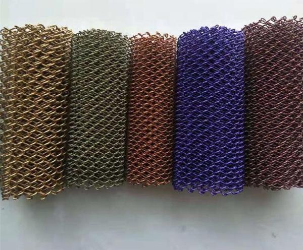 Quality Anodized Aluminum Coil Drapery Customized Metallic Woven Curtains for sale