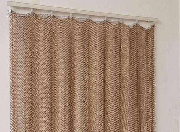 Quality Anodized Aluminum Coil Drapery Customized Metallic Woven Curtains for sale