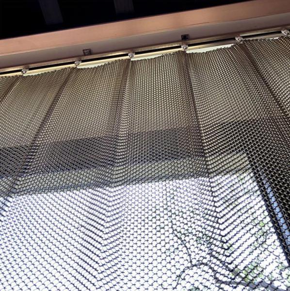 Quality Anodized Aluminum Coil Drapery Customized Metallic Woven Curtains for sale