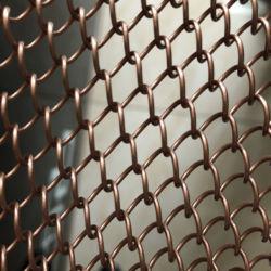 Quality Incombustible Robust Woven Wire Curtain , Coil Mesh Drapery Free Sample for sale