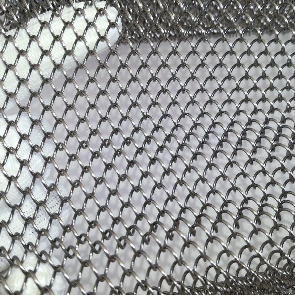 Quality JDW Anodized Aluminum Metal Coil Curtain / Woven Wire Curtain Corrosion for sale
