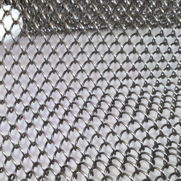 Quality JDW Anodized Aluminum Metal Coil Curtain / Woven Wire Curtain Corrosion Resistant for sale