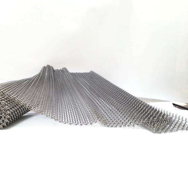 Quality Wooden Metal Coil Drapery Anodized Finish Wire Mesh Curtain for sale