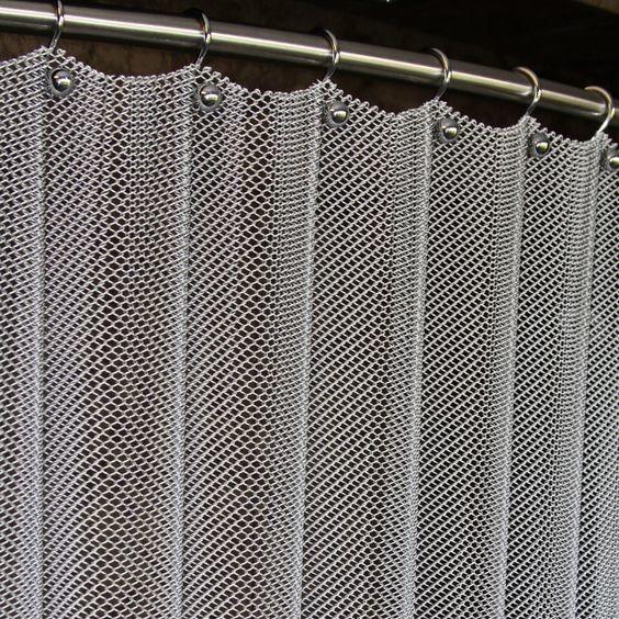 Quality Wooden Metal Coil Drapery Anodized Finish Wire Mesh Curtain for sale