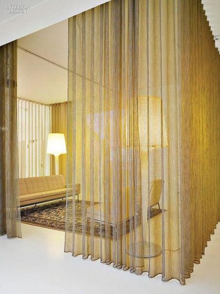 Quality Wooden Metal Coil Drapery Anodized Finish Wire Mesh Curtain for sale