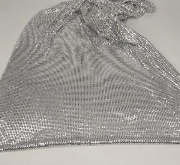 Quality 0.5mm Shimmering Metal Sequin Fabric Eco Friendly For Event Decor for sale