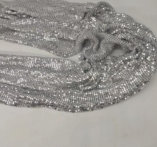 Quality Durable Metal Sequin Fabric Eco Friendly For Eye Catching Decoration for sale