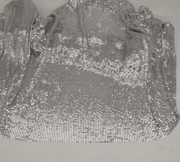 Quality 0.5mm Shimmering Metal Sequin Fabric Eco Friendly For Event Decor for sale