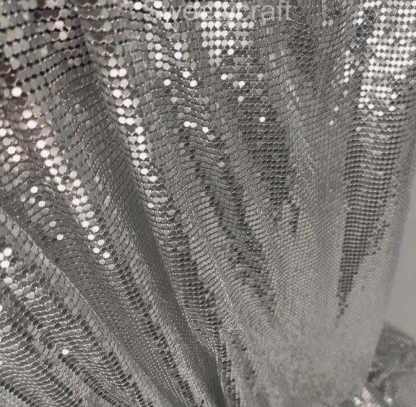 Quality Decoration Metal Sequin Fabric 200gsm With Moderate Flexibility for sale