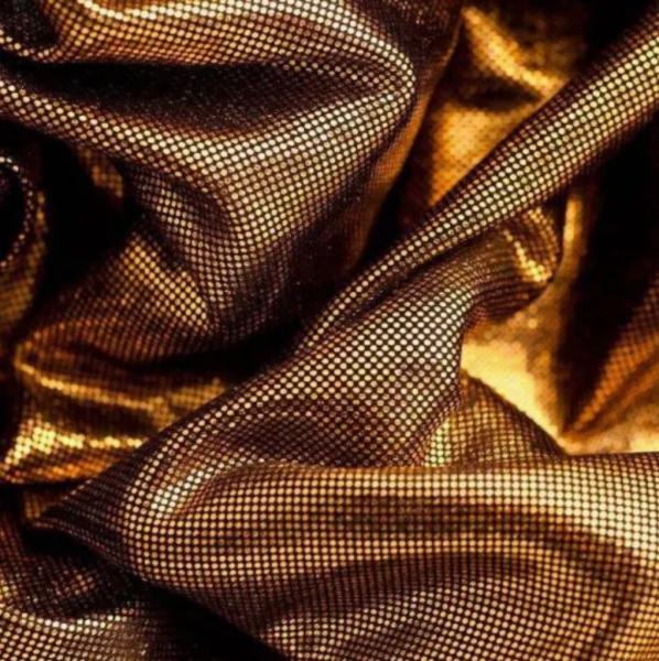 Quality Round Shape Shining Car Leather Fabric 200gsm Chainmail Pattern Fabric for sale