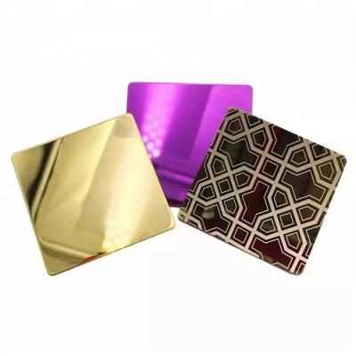 China Aisi Astm Ss 201 Silver Gold Mirror Pattern 304 Stainless Steel Water Ripple Sheets for sale