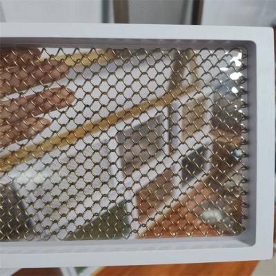 Cina Decorativo Aluminio Metallico Decorativo Camino Filato Maglia Curva Catena d'Acqua Cortina Parete Architettonica Drap Acciaio in vendita