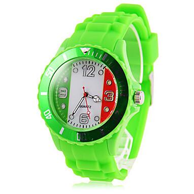 China Italy Country Flag Silicone Quartz Watch Jelly Band With Japan Movt for sale