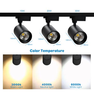 Cina Riflettore del negozio di vestiti 3500K della luce 10W20W30W della pista di colore del nero della PANNOCCHIA del LED in vendita