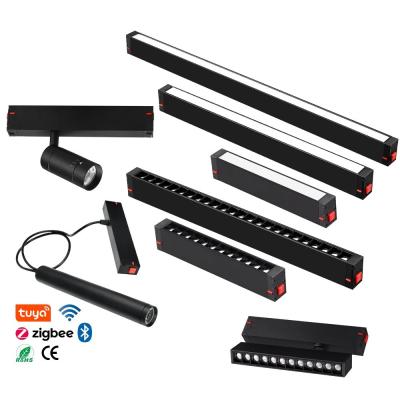 China 220V Casa Comida Smart WiFi App Lâmpada de rastreamento magnético Liner Led Track Sistema de iluminação linear Lâmpadas de trilho magnético à venda