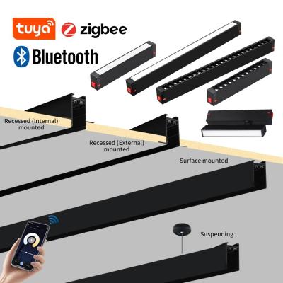 China Novo design LED preto High End Linear Grille Light Showroom Iluminação Magnética Track Light à venda