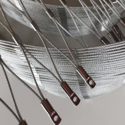 China SS316 Wire Rope Steel Cable Netting Corners And Intermediate Fixings Border Systems for sale