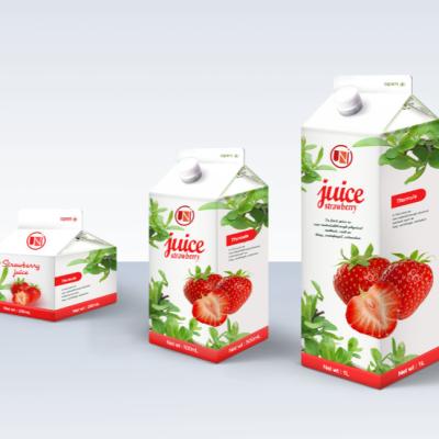 China Beverage Packaging Material Pak Juice Packing Carton Box With Gable Top Custom for sale