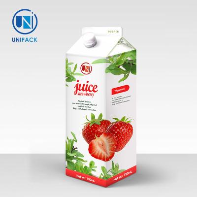 China Unipack Cardboard paper Packaging Box Volume100ml-1000ml Waterproof Slim Cartons Filling Boxes Cartons for sale