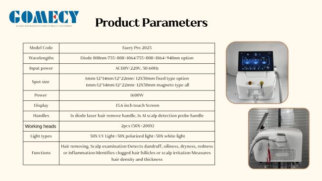 laser hair removal machine specification parameter