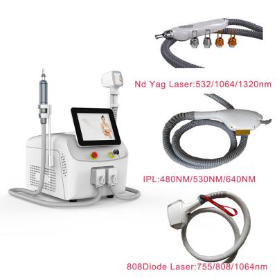 China 2in1 Portable 808 Diode Laser Hair Removal Machine / Picosecond Laser Device for sale