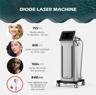 Cina 4 lunghezza d'onda diodo laser depilazione macchina 1200W 1600W 2000W in vendita