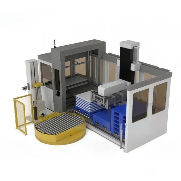 Quality Automatic Bottle Palletizer with Stainless Steel Frame and PLC Control System for Efficient Feeding and Stacking for sale